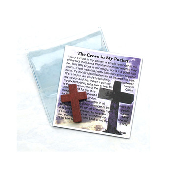 Cross In My Pocket, With Prayer Card, Wooden Cross, Pocket Folder, 83CR ...