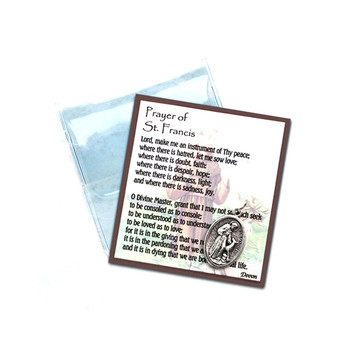 Peace Prayer | St Francis Medal | With Prayer Card | Pocket Folder ...