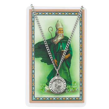 St Patrick Necklace | Pewter Medal | 24" Chain | Holy Card | PSD600PT ...