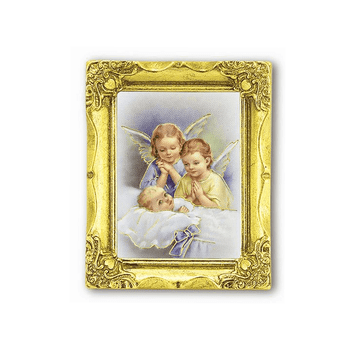 Watchful Guardian Angels | Antique Gold Frame | 3" x 2" | 162351 - F.C ...