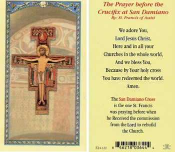 San Damiano Crucifix | Holy Card | Prayer | Laminated | 2-1/2" x 4-1/2" | Italy | E24404 - F.C ...