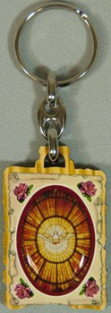 Holy Spirit Key Ring | Rose Accents | Olive Wood | 2" | Italy | PC9236 ...