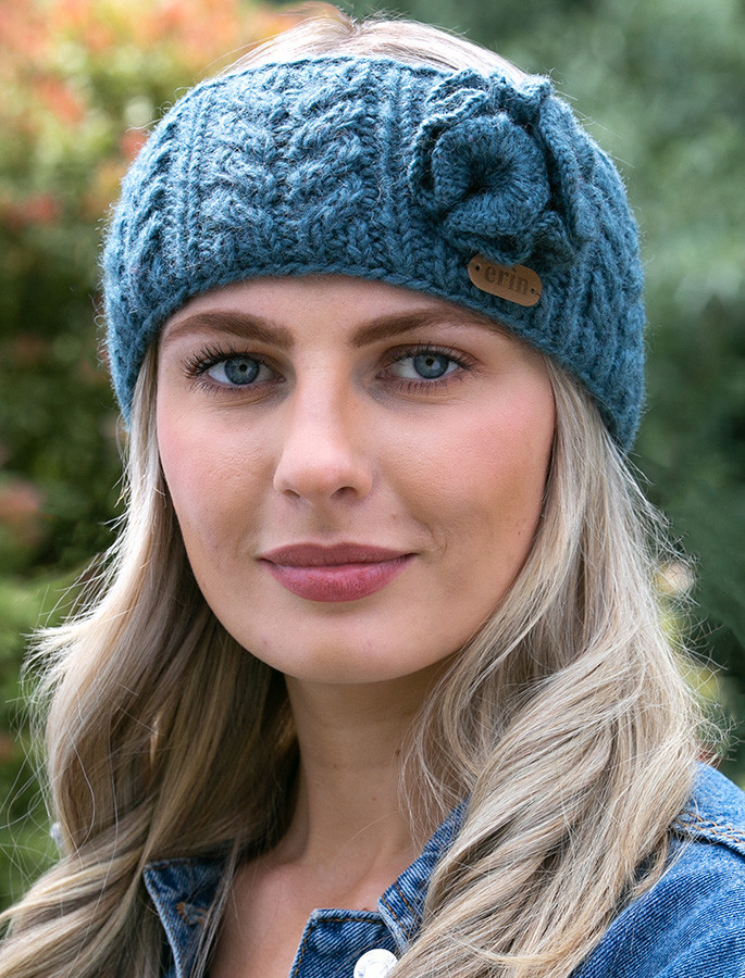 Aran Cable Headband With Flower | Aran Sweater Market