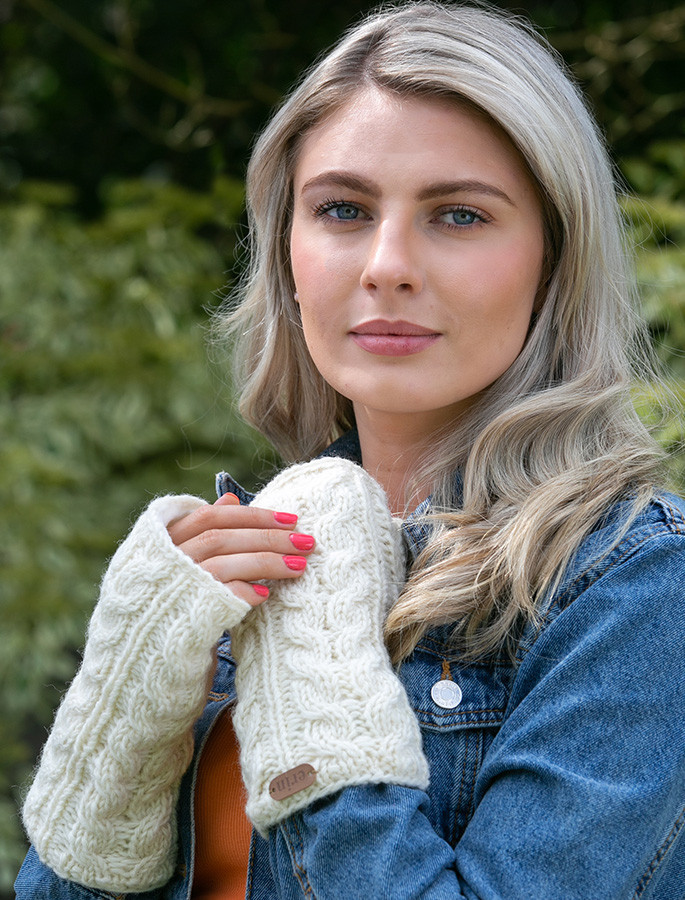 Aran Cable Headband With Flower | Aran Sweater Market