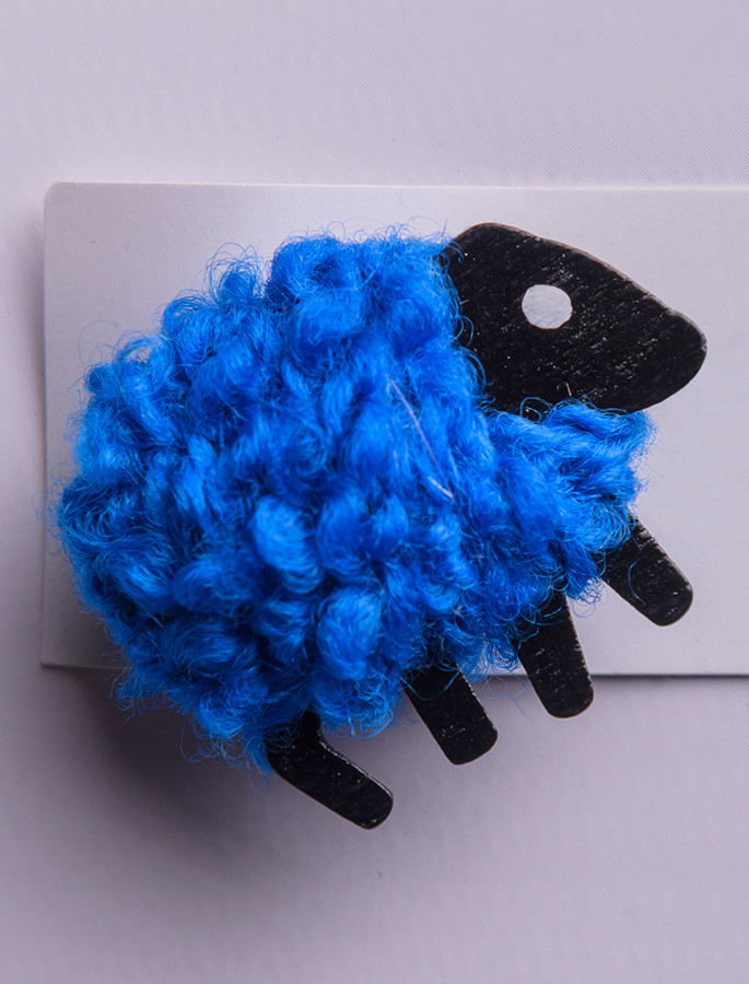 Irish Wool Sheep Brooch - Deep Blue | Weavers Of Ireland