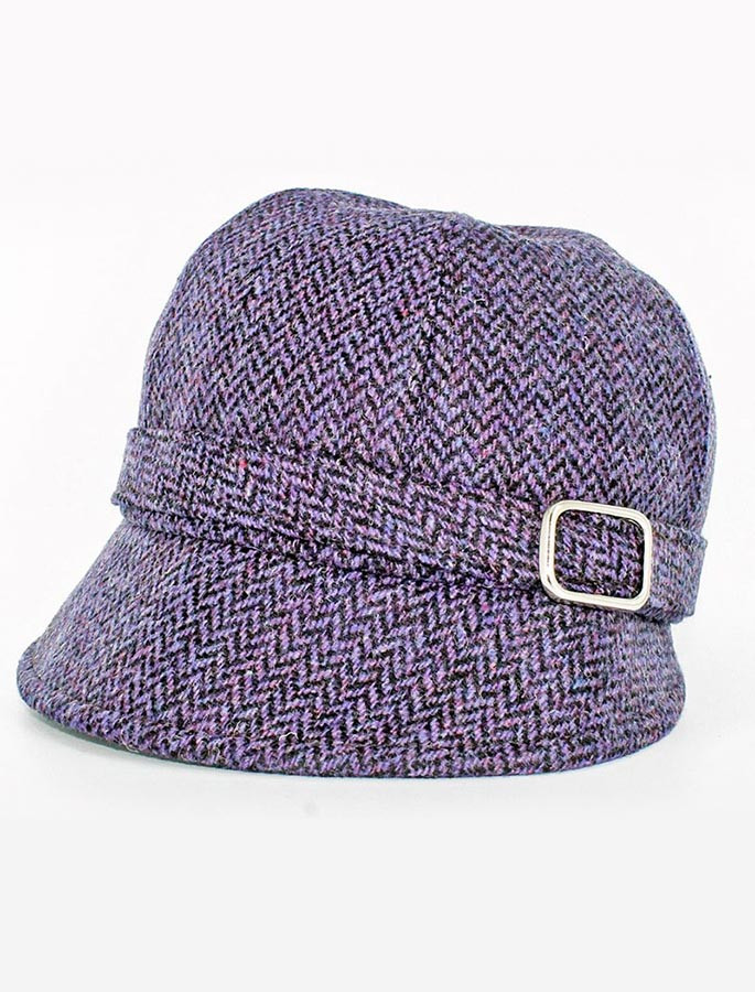 Ladies Tweed Flapper Cap - Purple | Mucros Weavers
