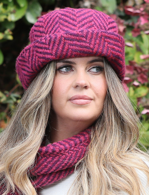 Wool Country Hat Mulberry Mauve Branigan Weavers wool-country-hat-mulberry-mauve-branigan-weavers