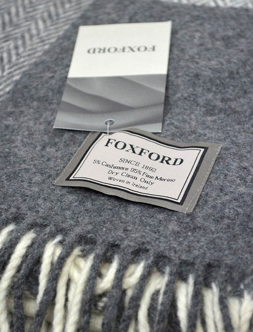 Wool and Cashmere Throw - Block Check | Foxford Woollen Mills