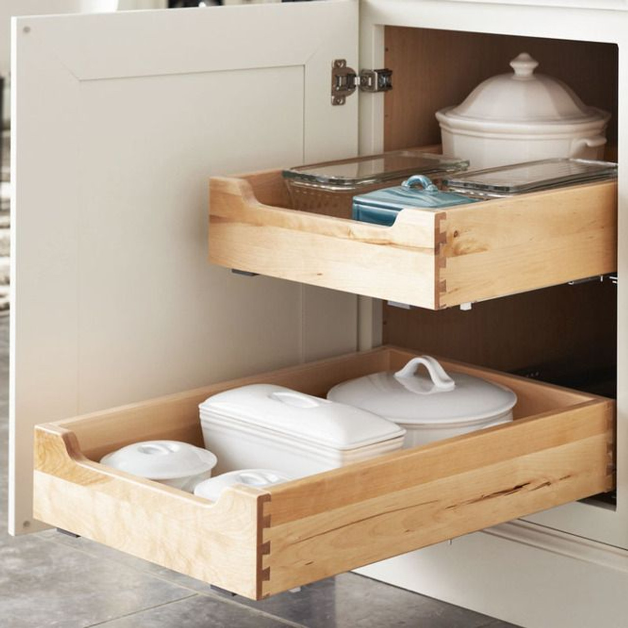 Deluxe Dovetailed Pull-Out Trays | Shelves for Cabinets | KraftMaid