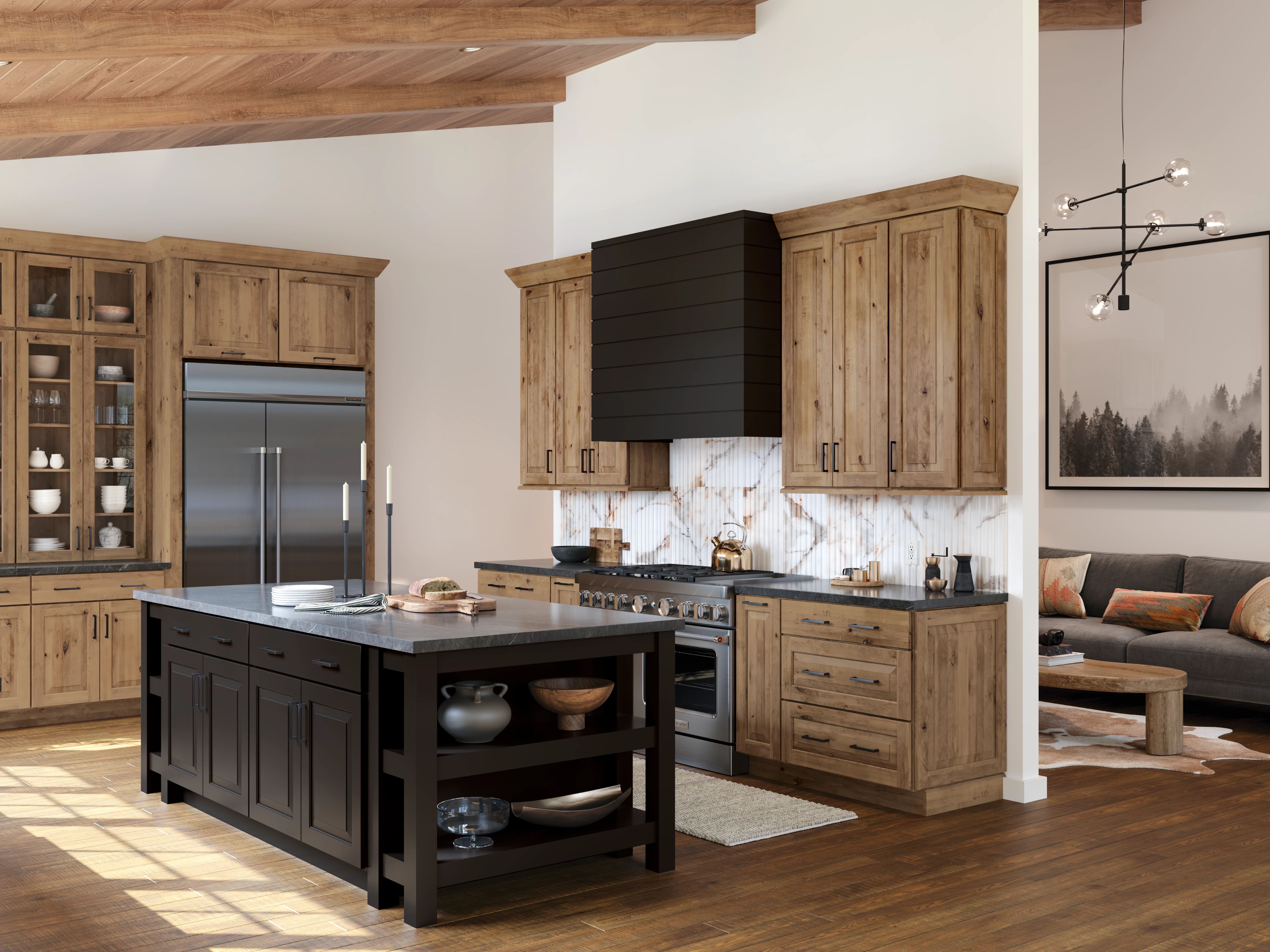 Black rustic cabinets store