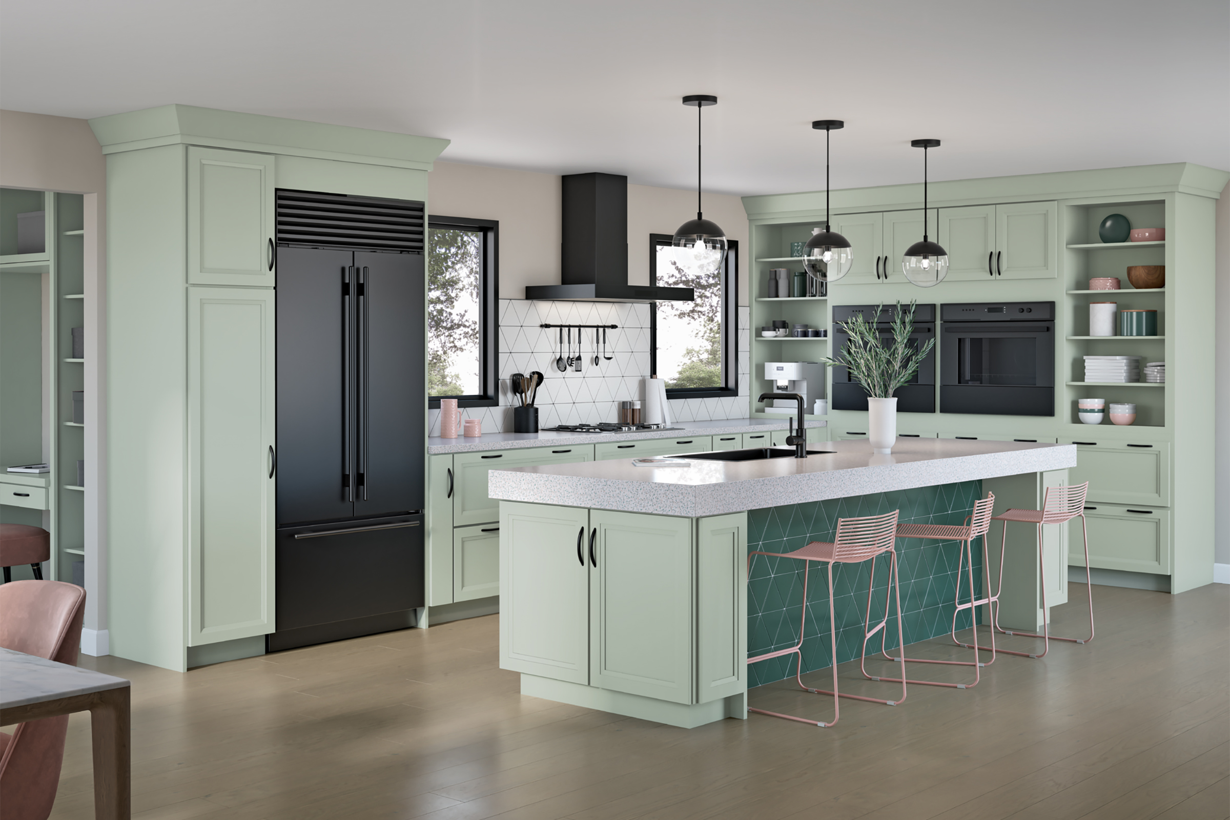 Inspiring Green Kitchen Ideas from Light Mint to Dark Green - KraftMaid