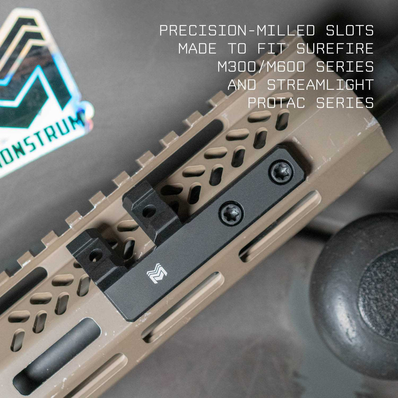 M-LOK Extended 45 Degree Offset Light Mount | Compatible with Surefire ...