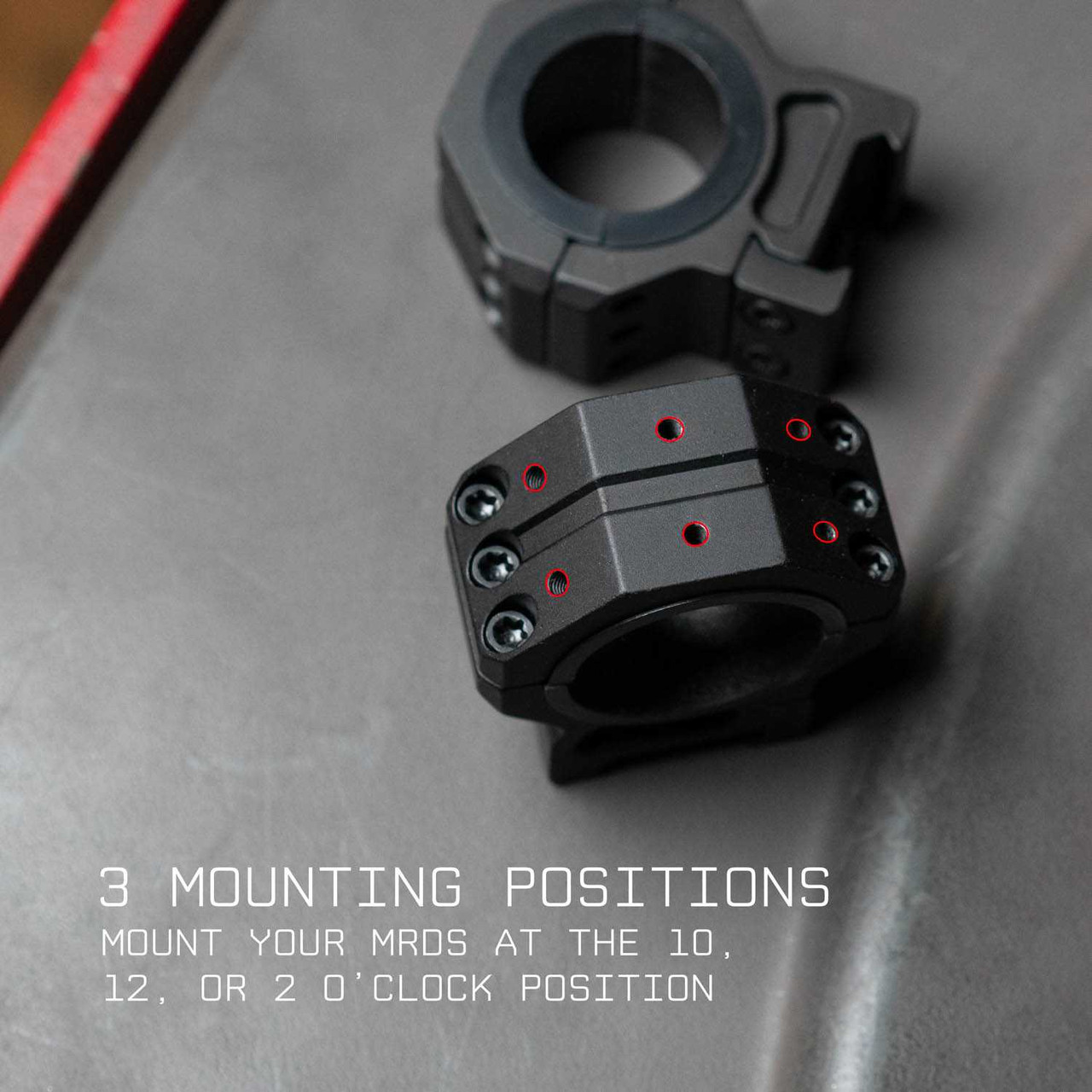Kimera 34mm Scope Rings | with Detachable Canted Red Dot Mount