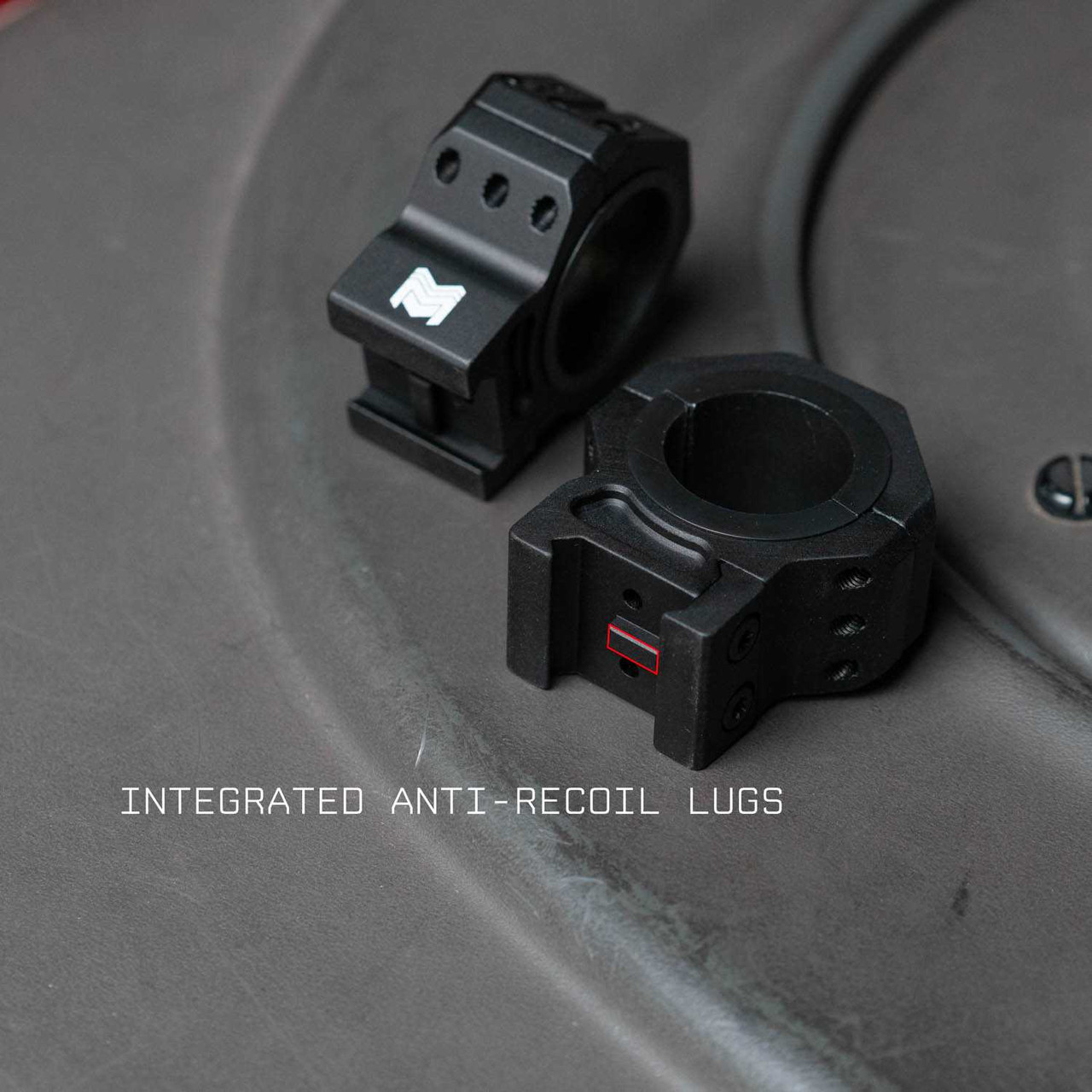 Kimera 34mm Scope Rings | with Detachable Canted Red Dot Mount