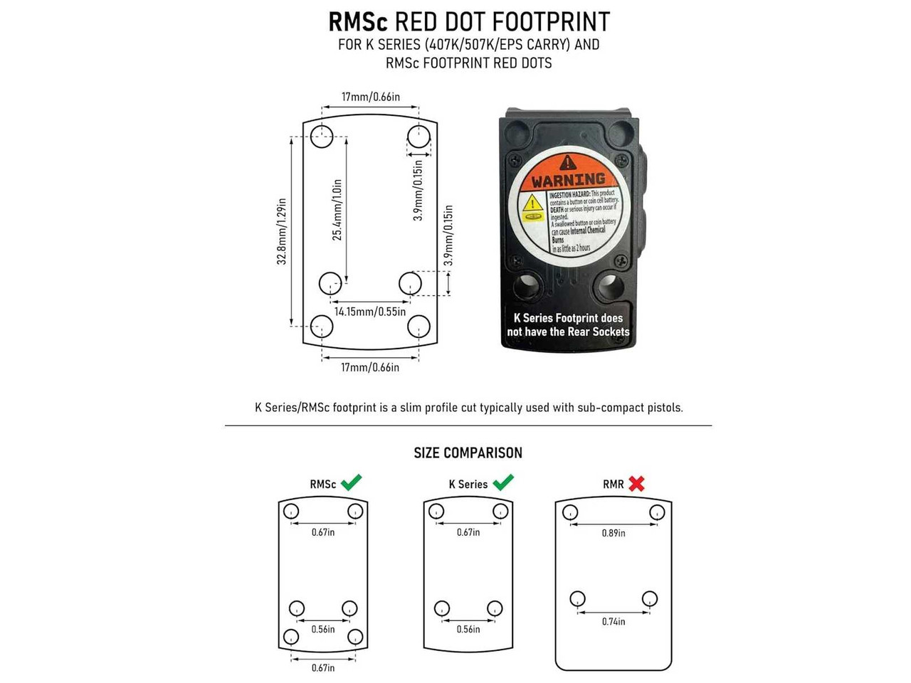 Monstrum Red Dot Mounting Plate for MOS Version Glock Pistols 17 19 22 ...