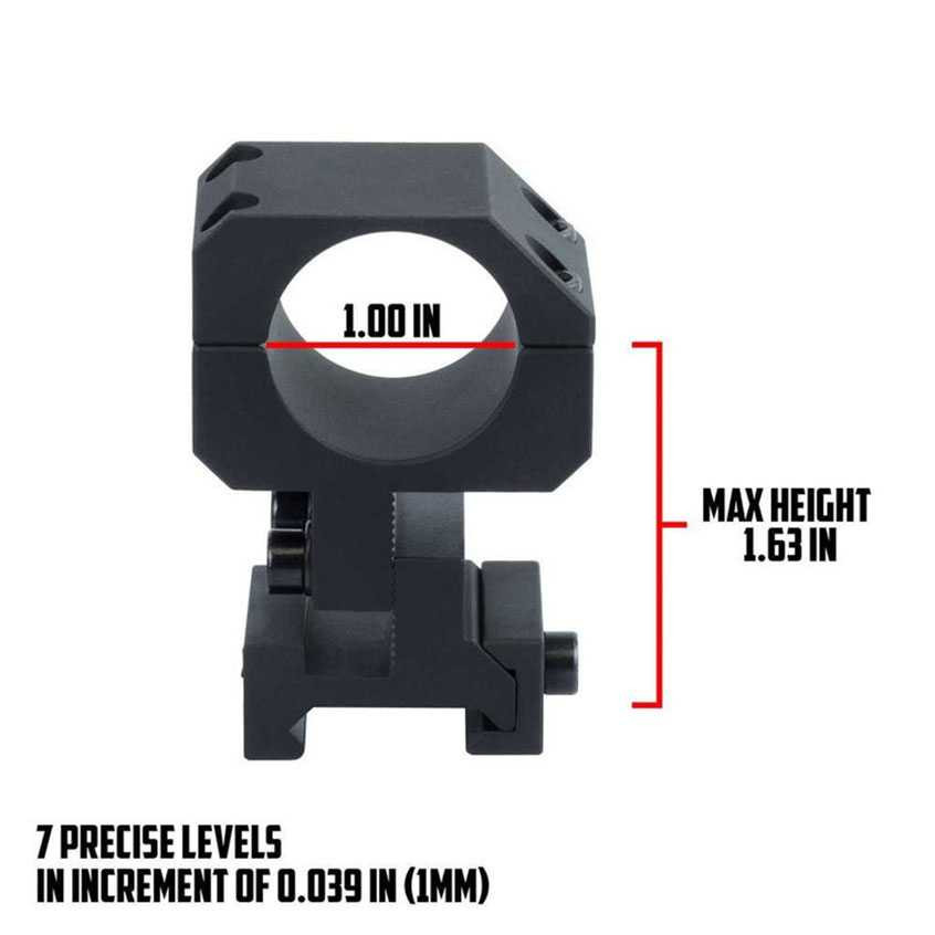 Adjustable Height 1 inch Scope Rings