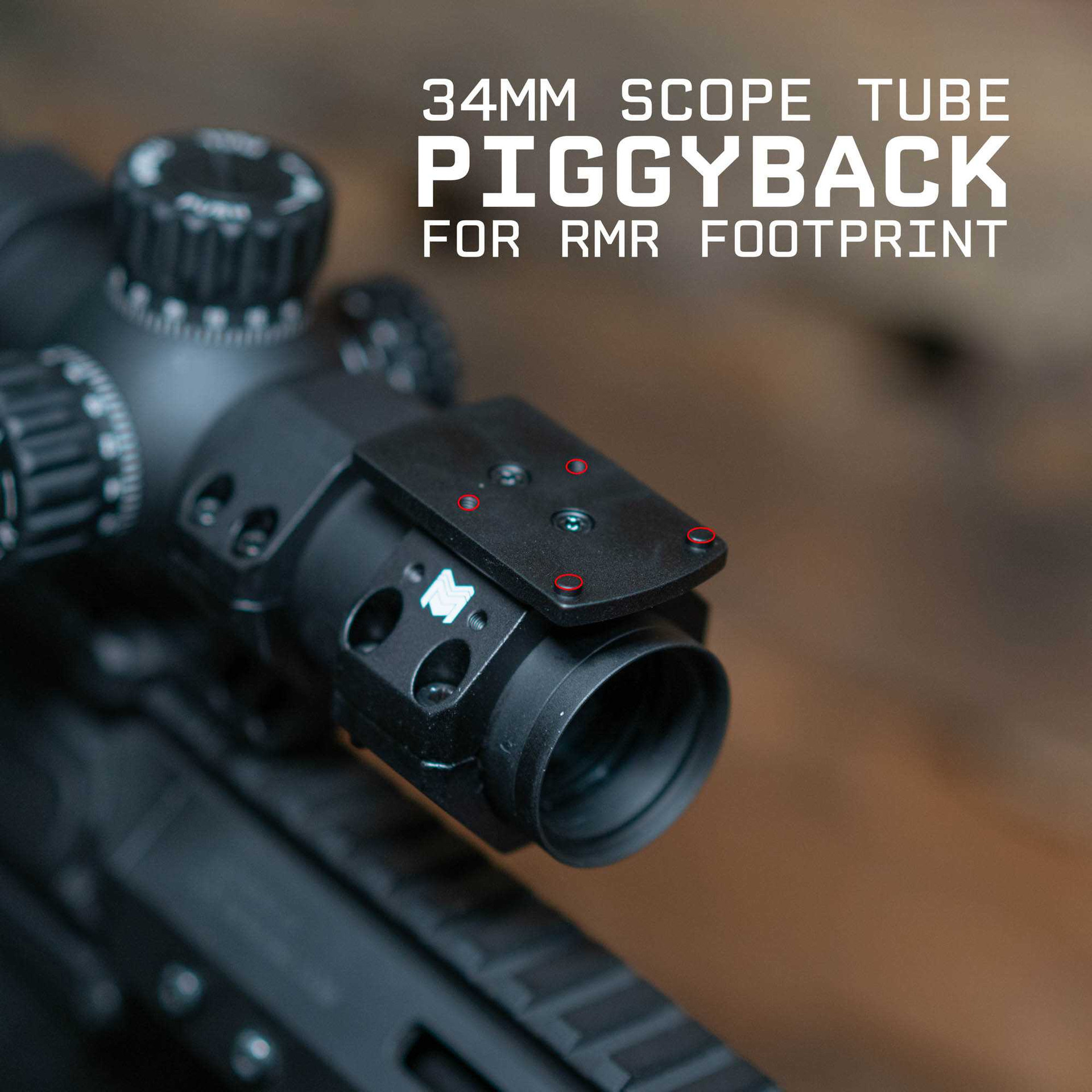 34mm Low Profile Piggyback Red Dot Ring Mount for Rifle Scopes | RMR ...