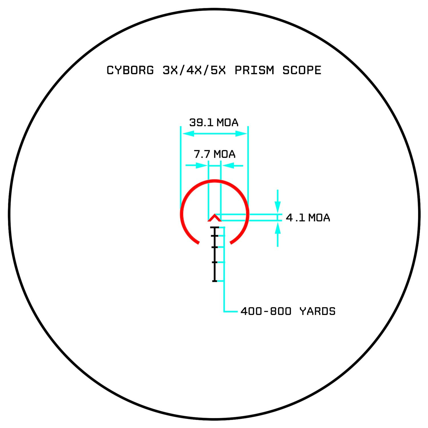 Cyborg 4x Prism Scope with BDC Reticle