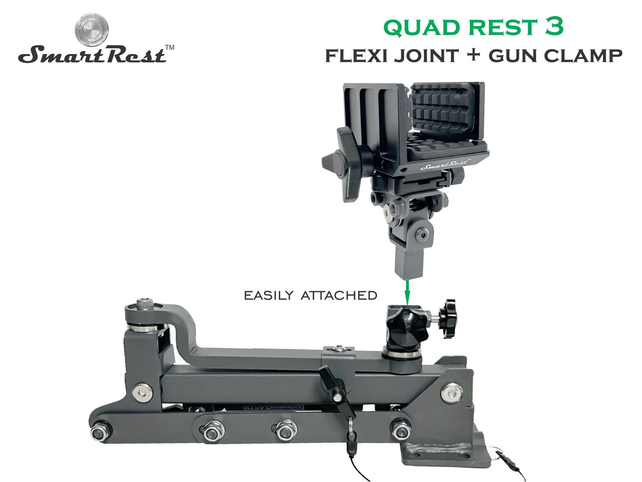 SmartRest Flexi Joint + Gun Clamp for Quad Rest 3 with strut support ...
