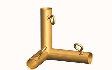 1 5/8" 3-Way Peak Corner Slope Down Gold Med
