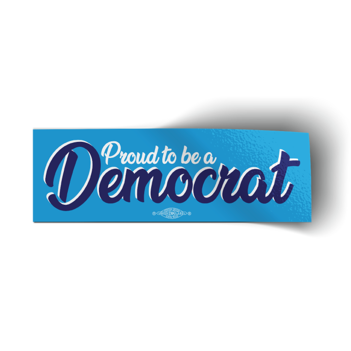 Proud To Be A Democrat (4.5" x 1.5" Vinyl Sticker -- Pack of Two ...