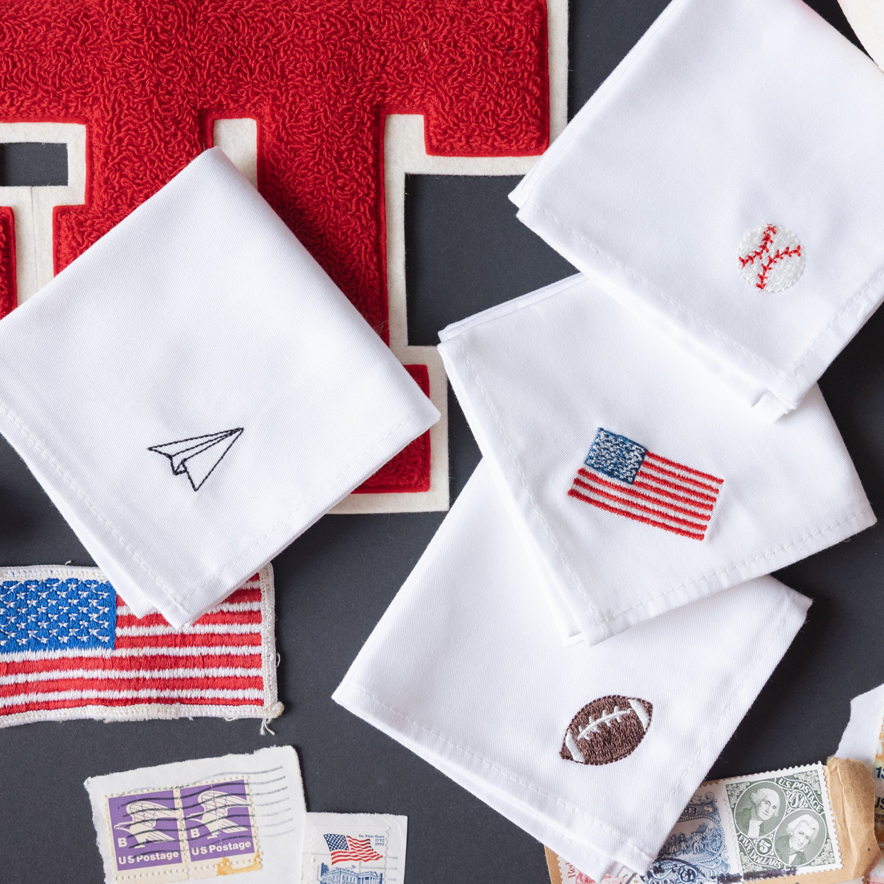 Paper Airplane Men's Handkerchief | Embroidered | The Handkerchief Shop