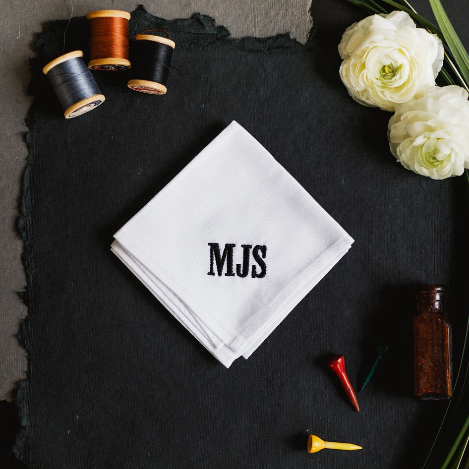 Monogrammed Handkerchief 3pack {Diamond} - the Handkerchief Shop