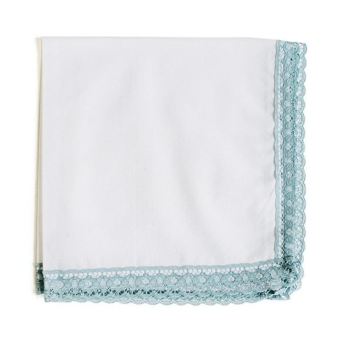 Dusty Blue Wedding Handkerchief | Personalized Embroidery & Monogramming