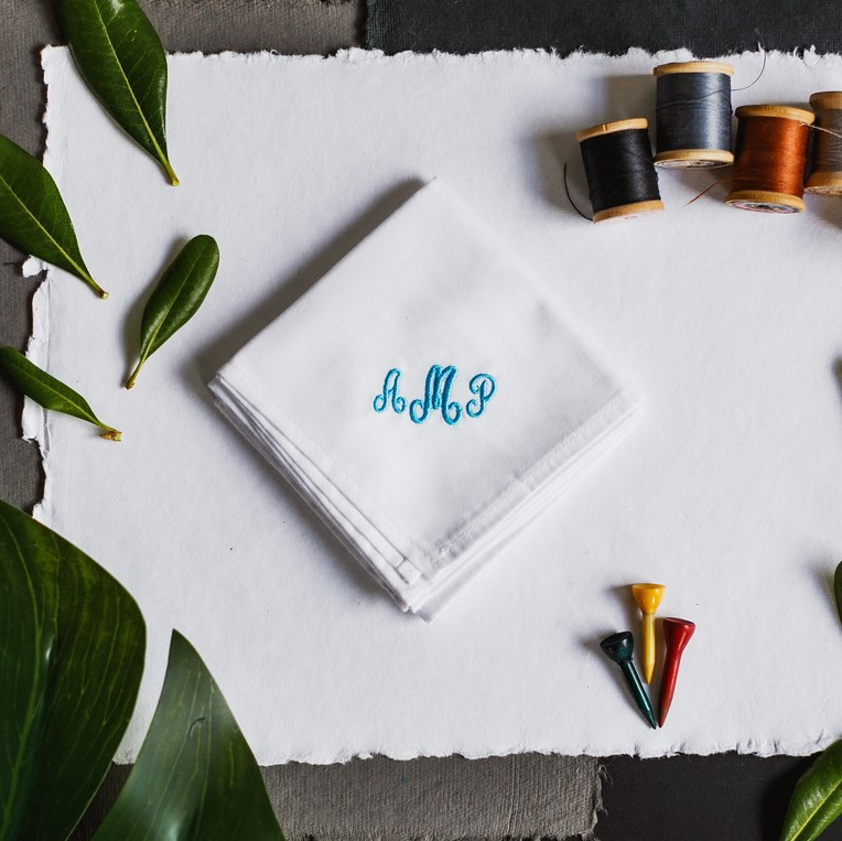 Monogrammed Handkerchief 3pack {Diamond} - The Handkerchief Shop