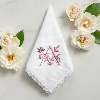Monogrammed Women's Handkerchief | Embroidered | Personalized