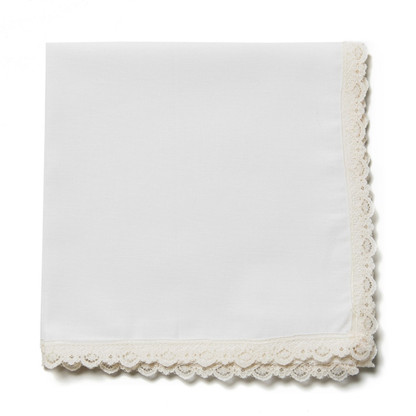 Ivory Wedding Handkerchief Embroidered Monogrammed