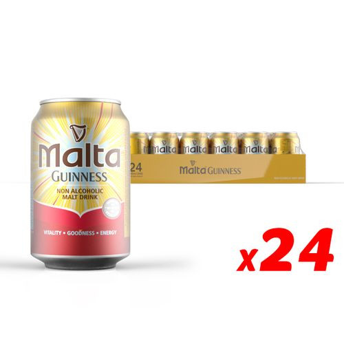 Malta Guinness Can 330ml (Non-Alcoholic Malt Drink Pack of 24)