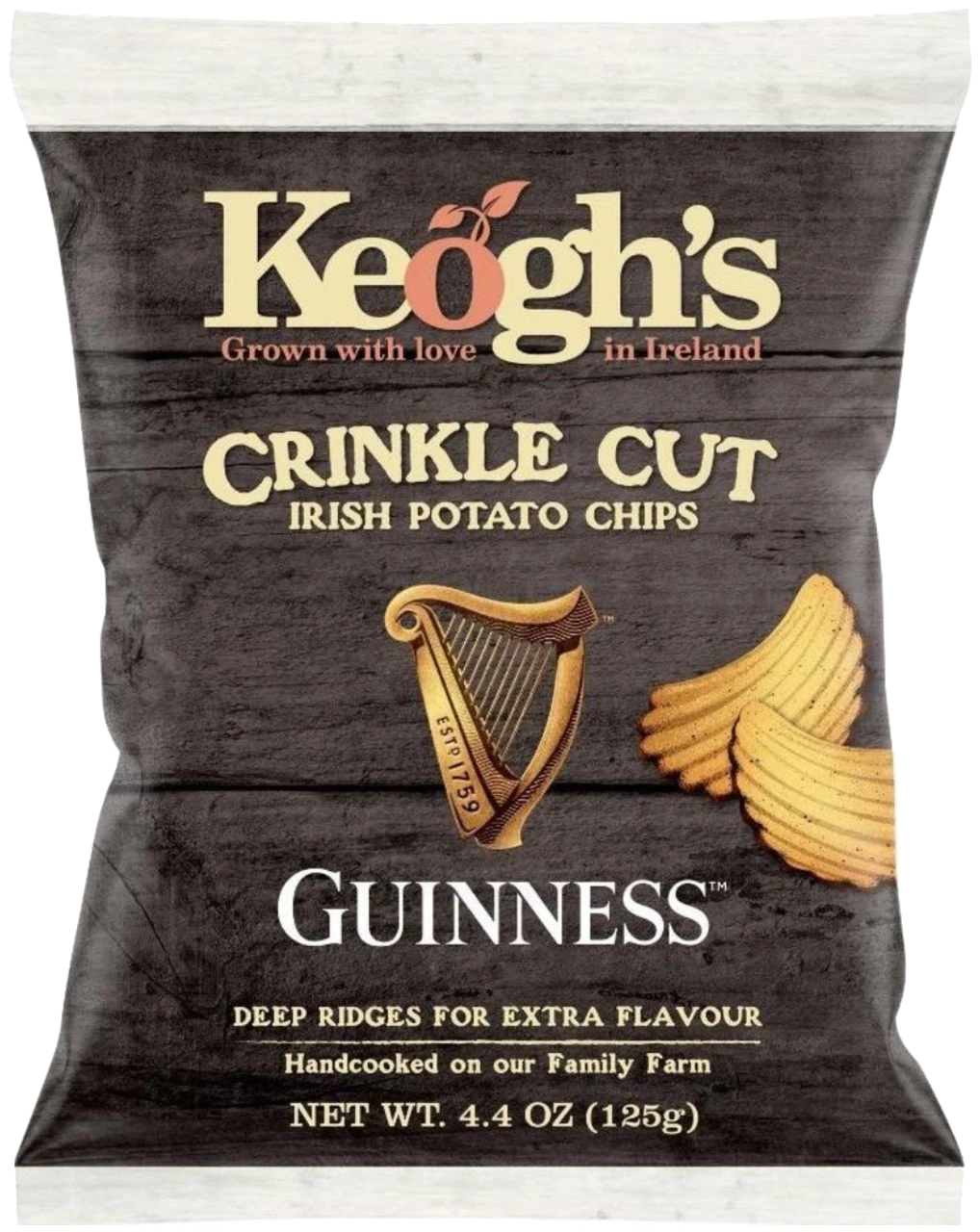 Keogh's Crinkle Cut Guinness Potato Chips, Ireland (4.4oz) - Ferry ...
