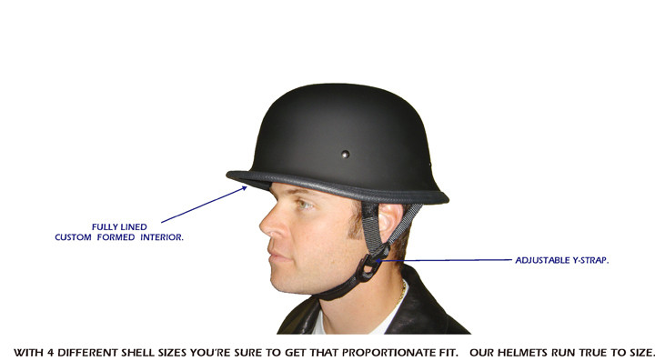 Daytona German Helmet DOT Dull Black | XtremeHelmets.com