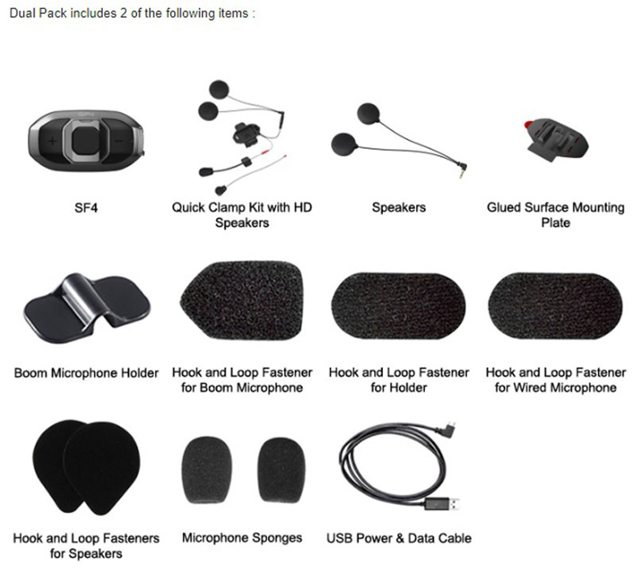 Sena SF4 Bluetooth Communication HD System - Dual Pack | XtremeHelmets.com