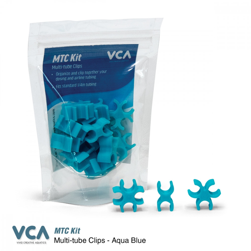 VCA Multi Tube clips Aqua blue (15 piece Kit) - Tropestua