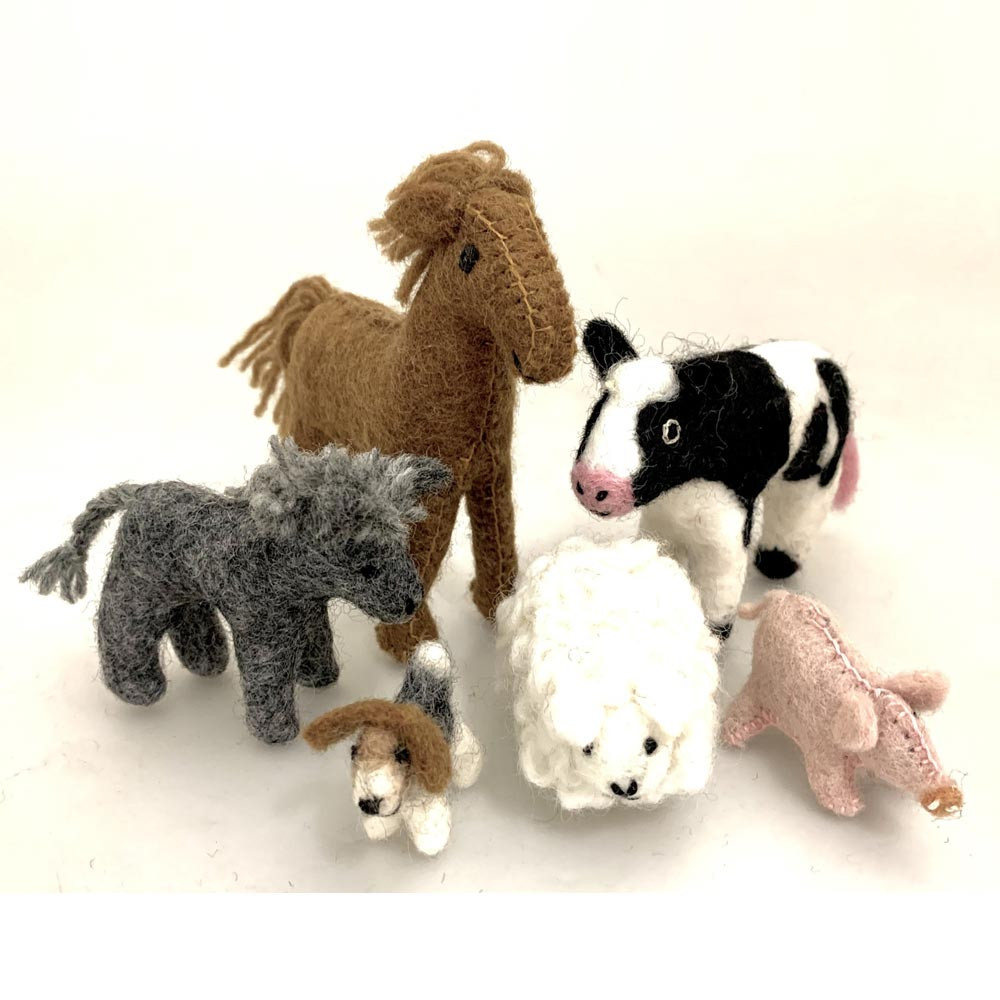 Country Farm Animals 6 Piece Set Papoose Toys | Shop Inside
