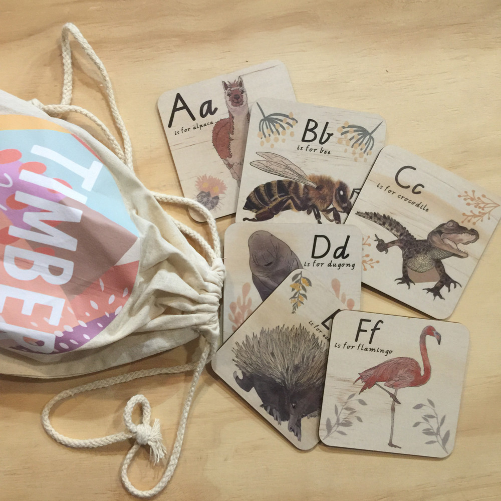 ABC timber tiles in natural