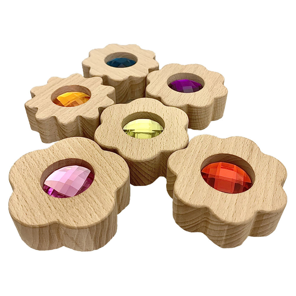 Gem Counting Flowers 6pc | Papoose Toys - Shop Inside - Small World Play