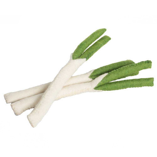 Leek 3 Piece Set - Wool Felt Food | Papoose Toys - Shop Inside
