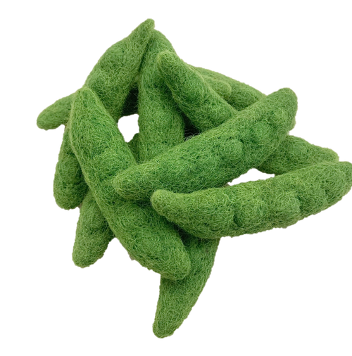 Felt Food Snow Peas 12pc | Papoose Toys - Shop Inside - Small World Play