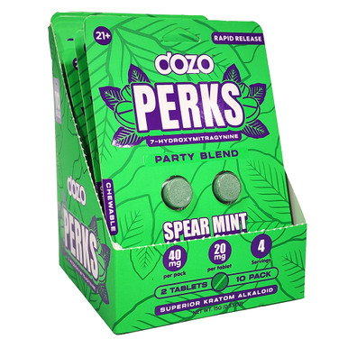 Dozo Perks Kratom Party Blend 7-Hydroxymitragynine - 2-pack box of 10 ...