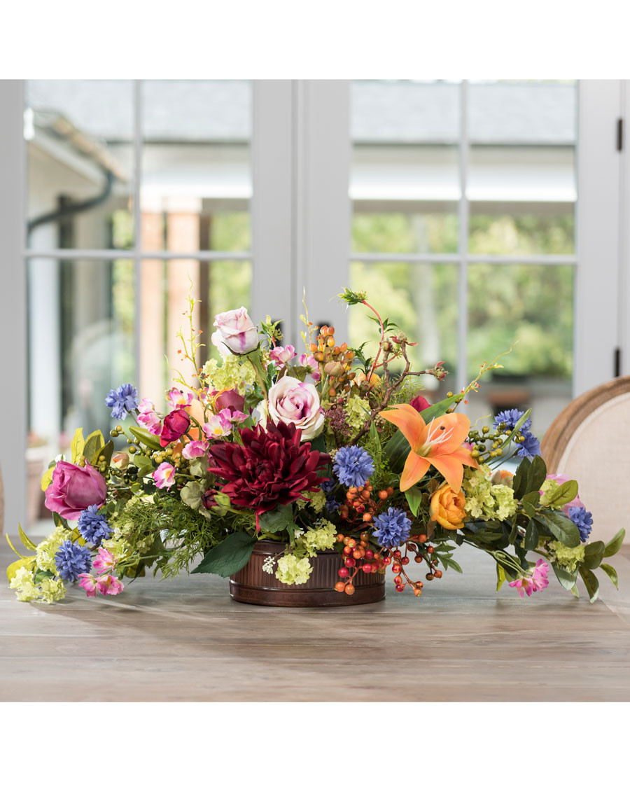 Floral Tapestry Silk Flower Centerpiece - Petals.com
