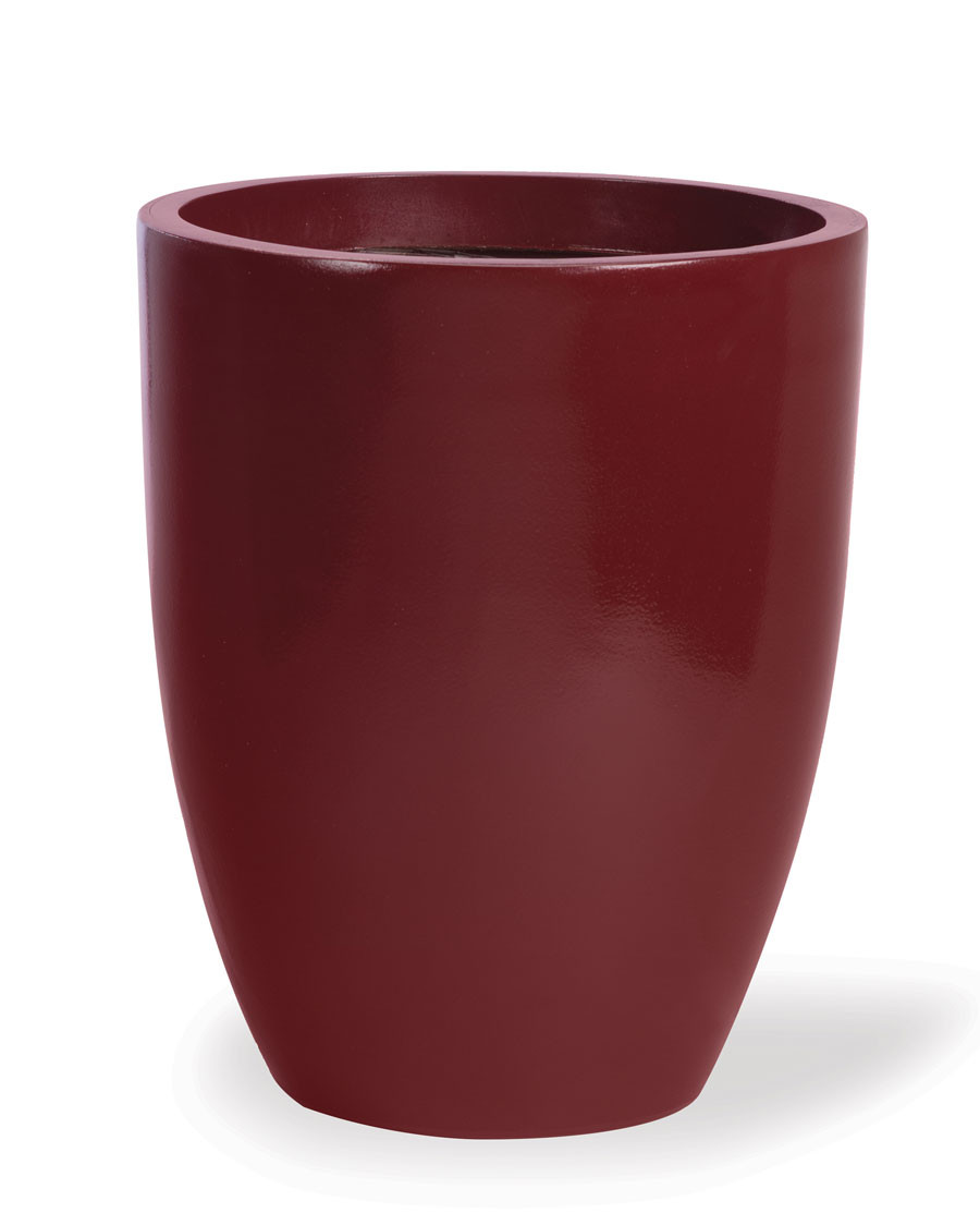 Fiberglass Garden Glaze Container - 14" W x 17"H - Oxblood