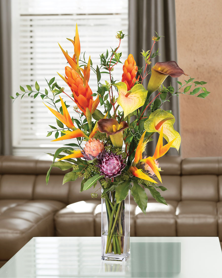 Buy vibrant & lifelike Tropical Breeze faux flower arrangement - only ...