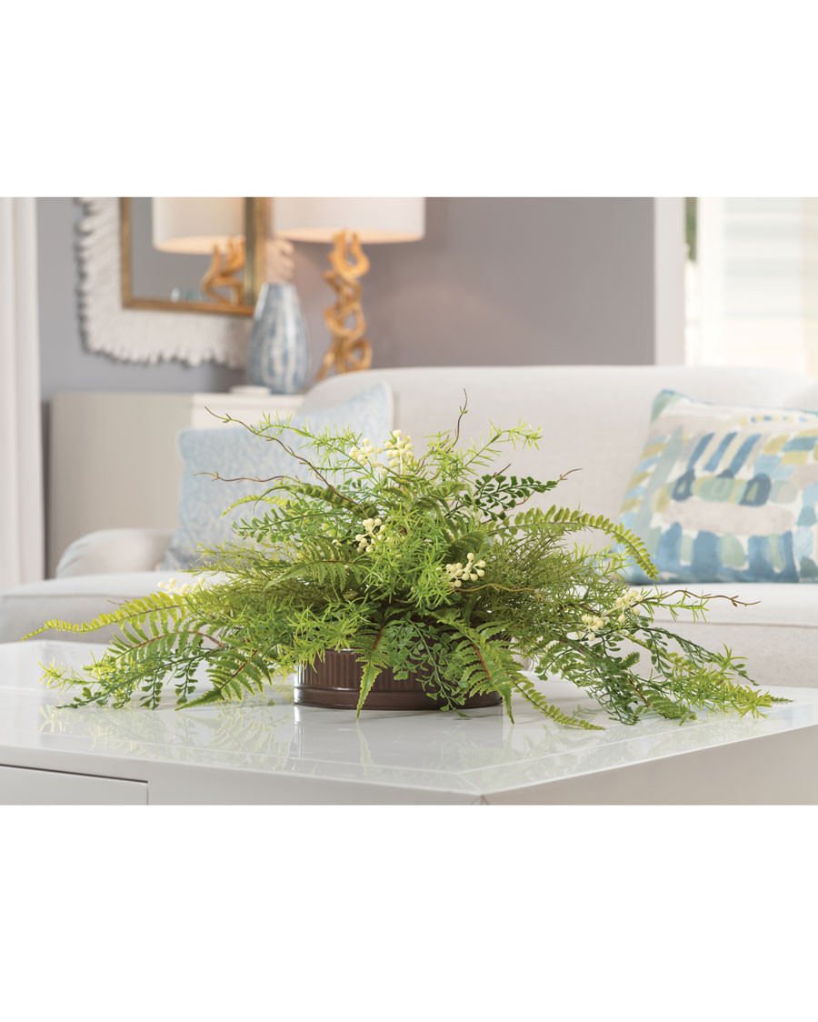 Mixed Ferns & Berries Faux Foliage Planter - Petals.com