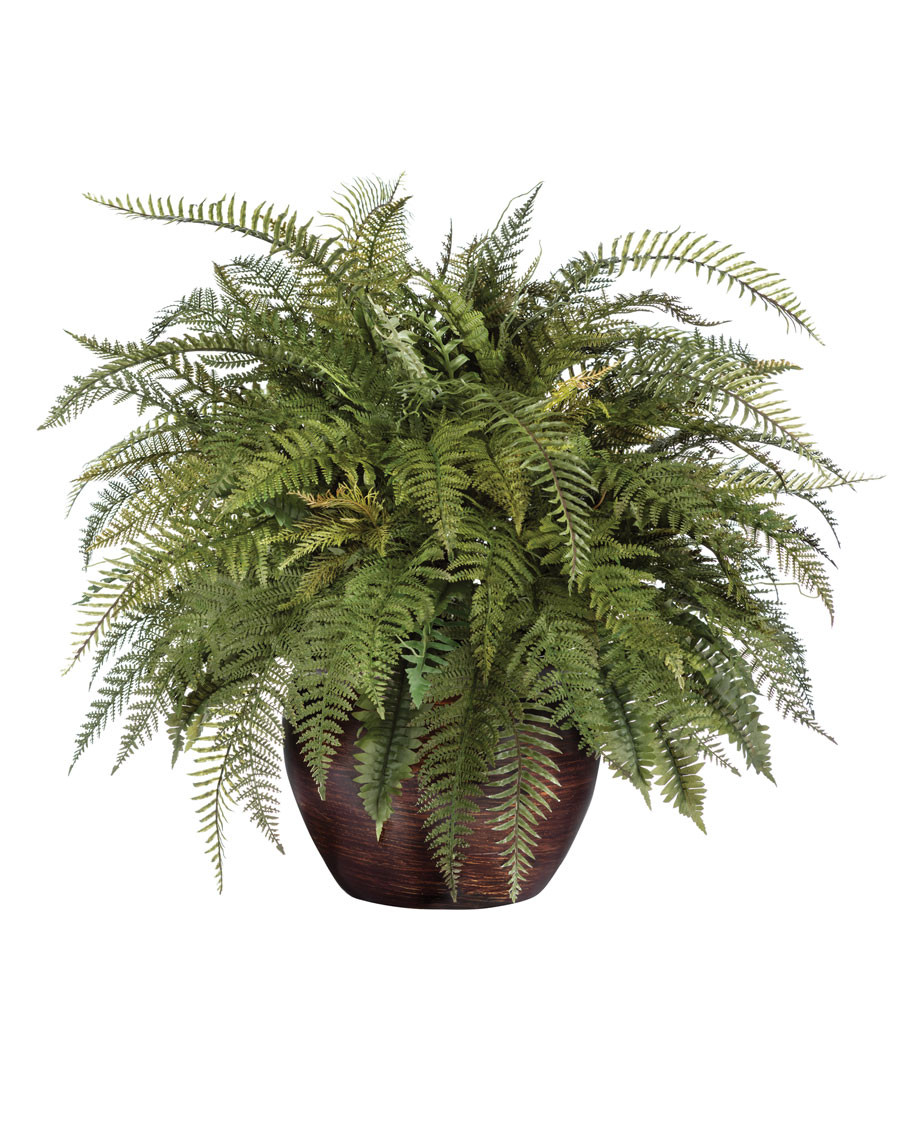 Deluxe Faux Fern Planter - Artificial Fern Planter
