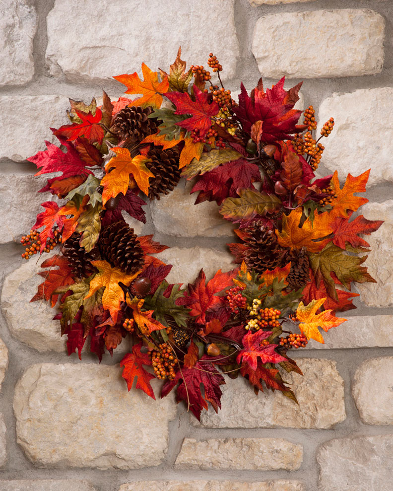 Autumn Maple Silk Wreath - Petals.com