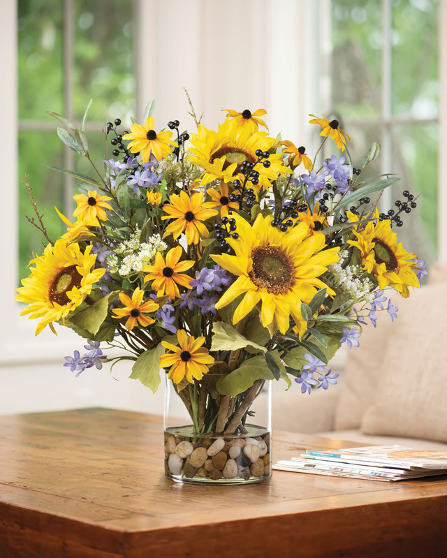 Summer Decorating with Silk Sunflower Designs at Petals