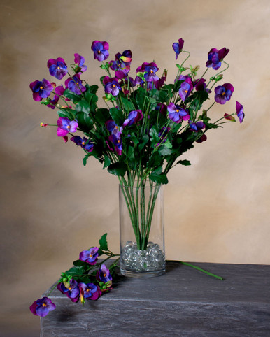 29" Pansy Silk Flower Stem Spray